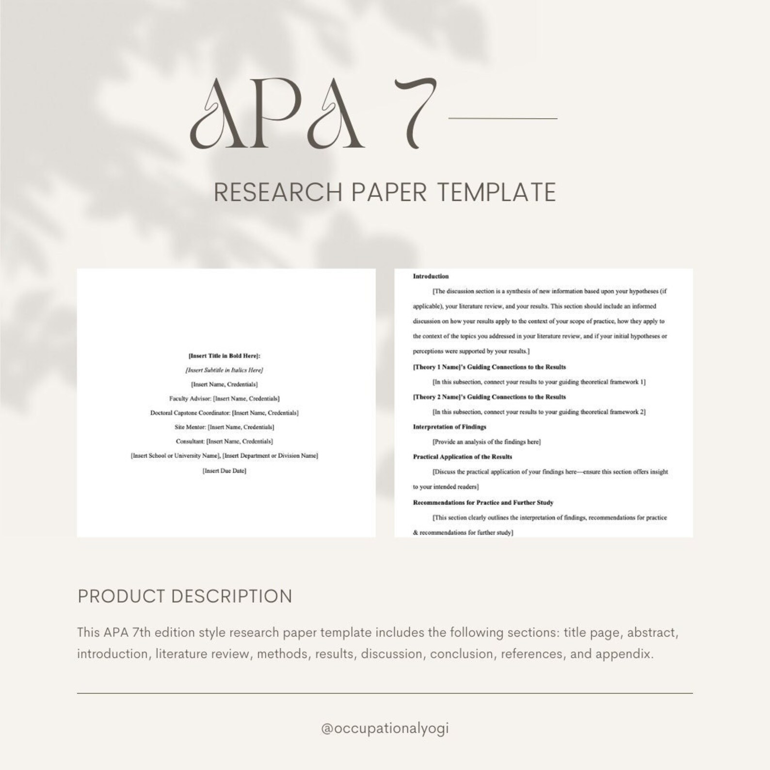 Research Paper Template (APA 7th Edition) - Etsy