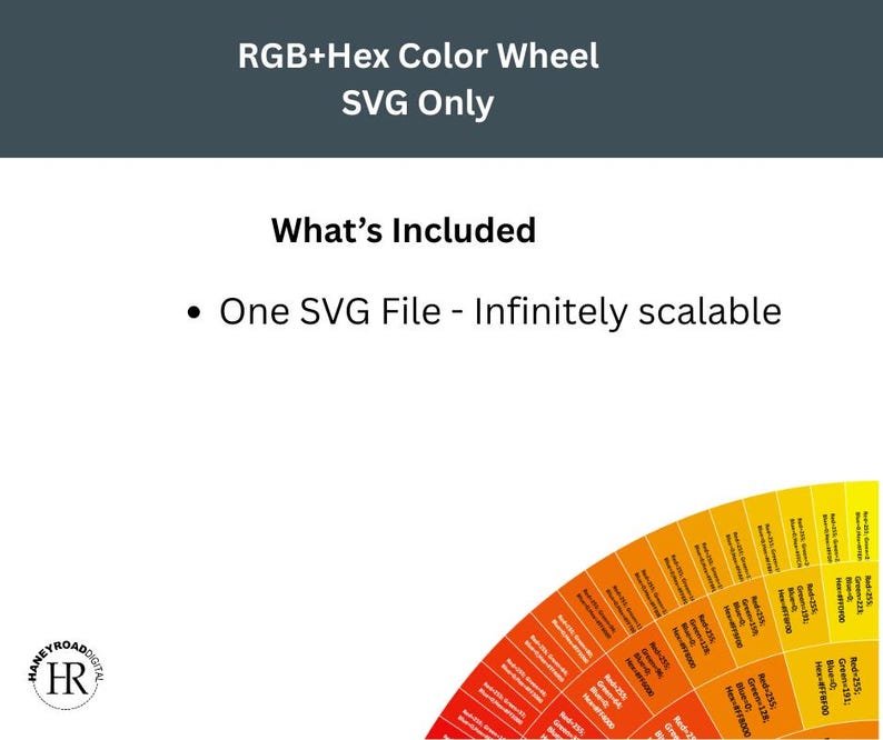 Rgb+hex Color Wheel —SVG Only (instant Download) - Etsy