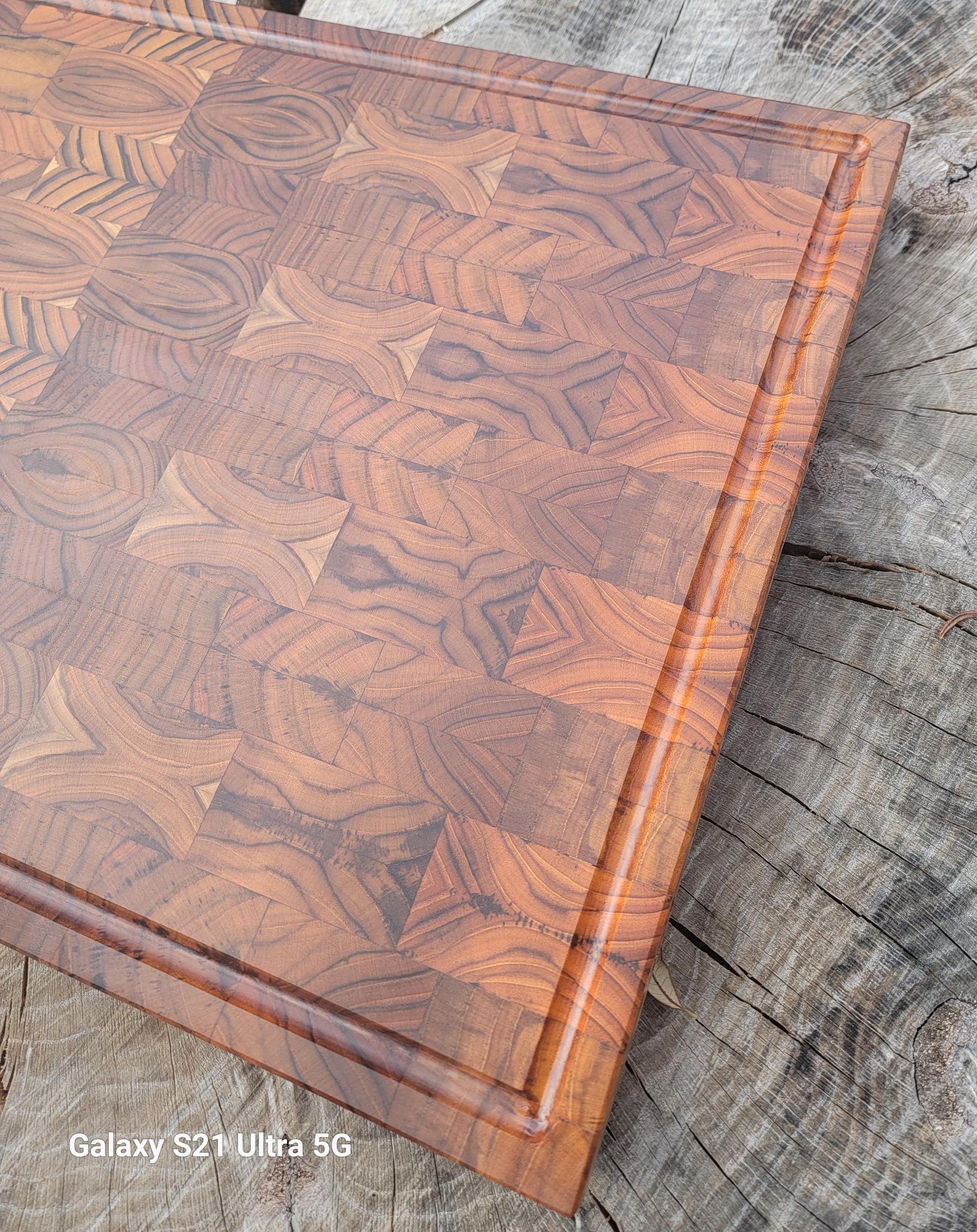 Handmade Teak End Grain Cutting Board: Large Butcher Block With Juice ...