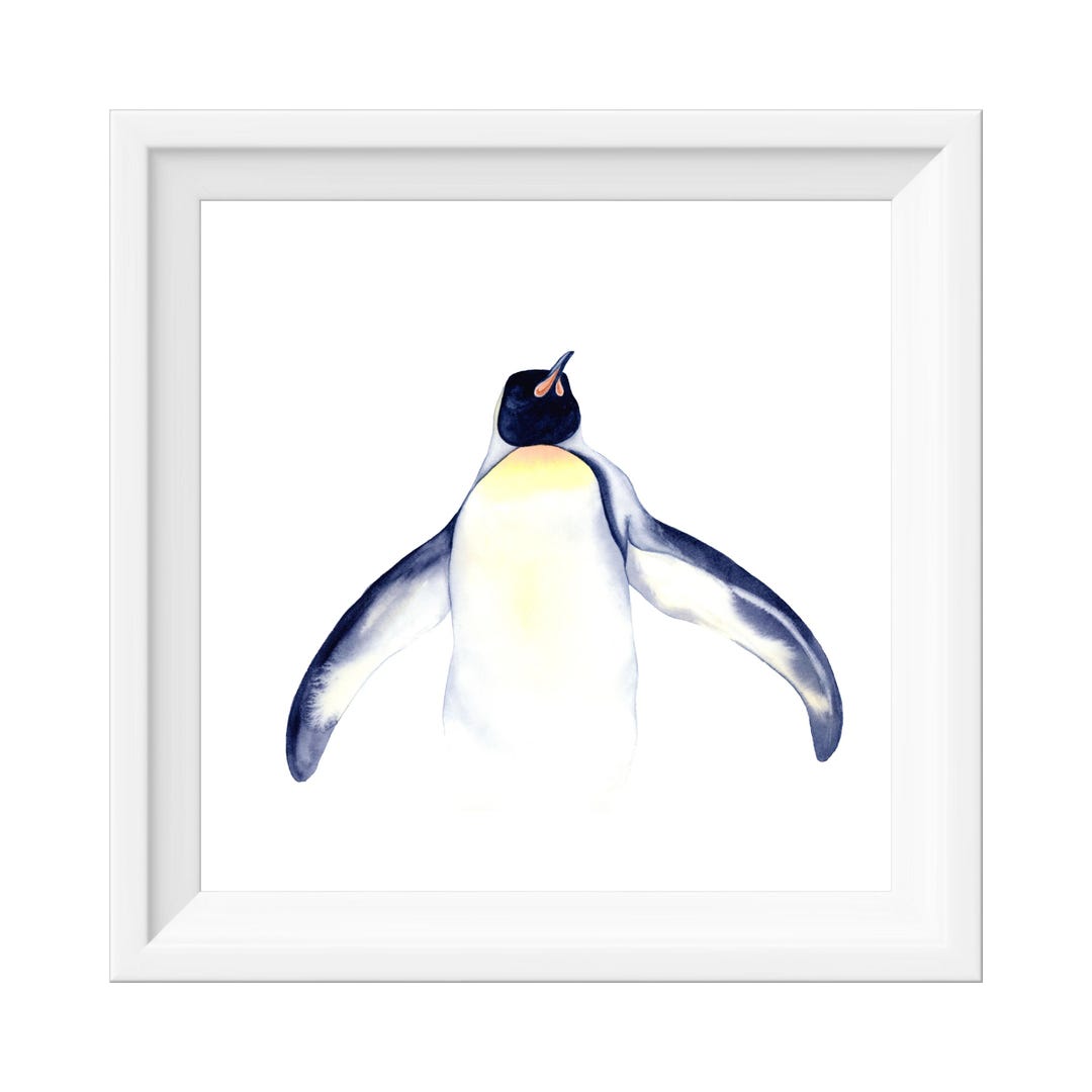 Emperor Penguin Hand Painted Original Watercolor Art Print - Etsy