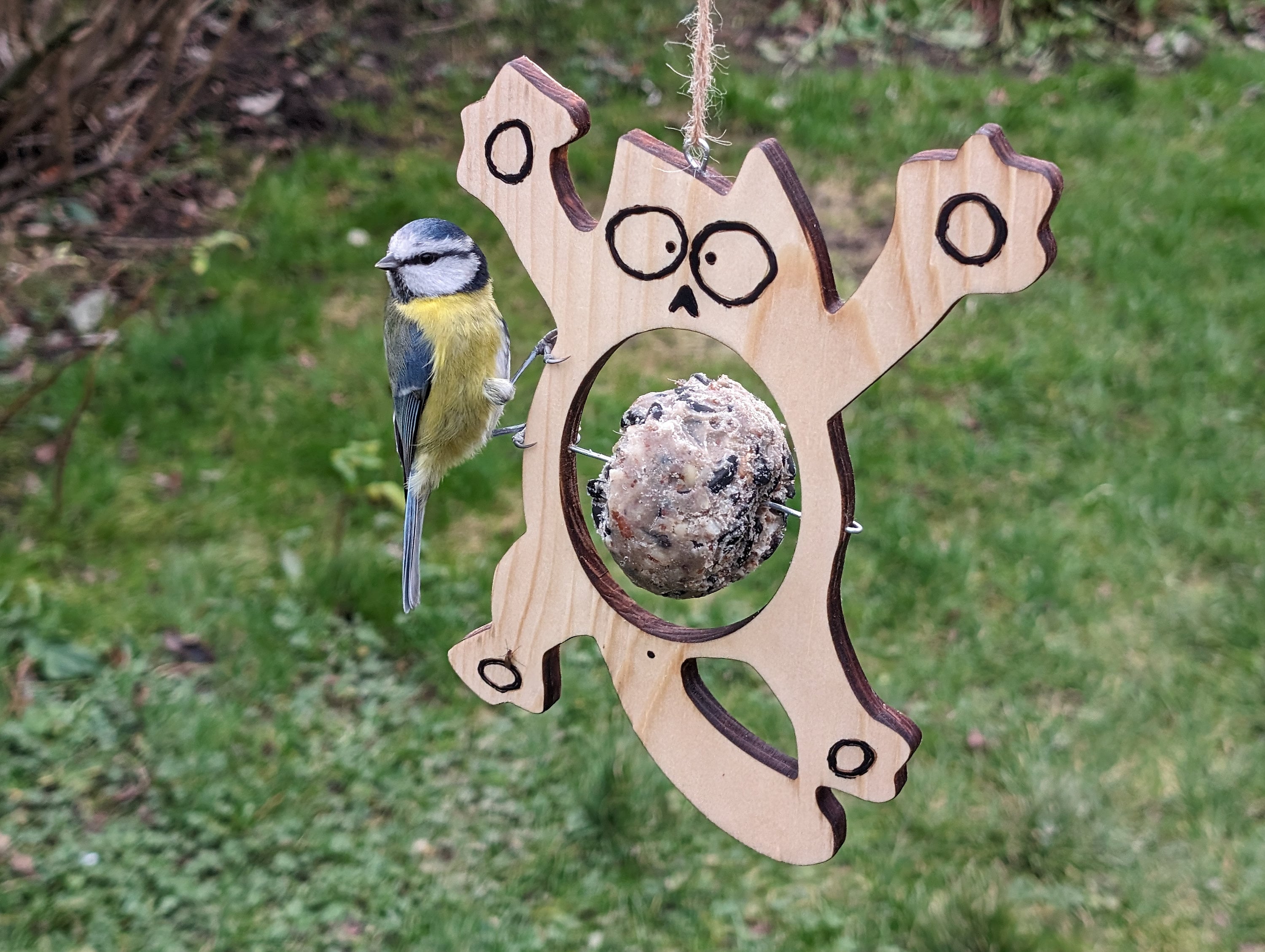 Fat Ball Cat Bird Feeder Ideal Gift Hanging Suet Station Bird Lovers ...