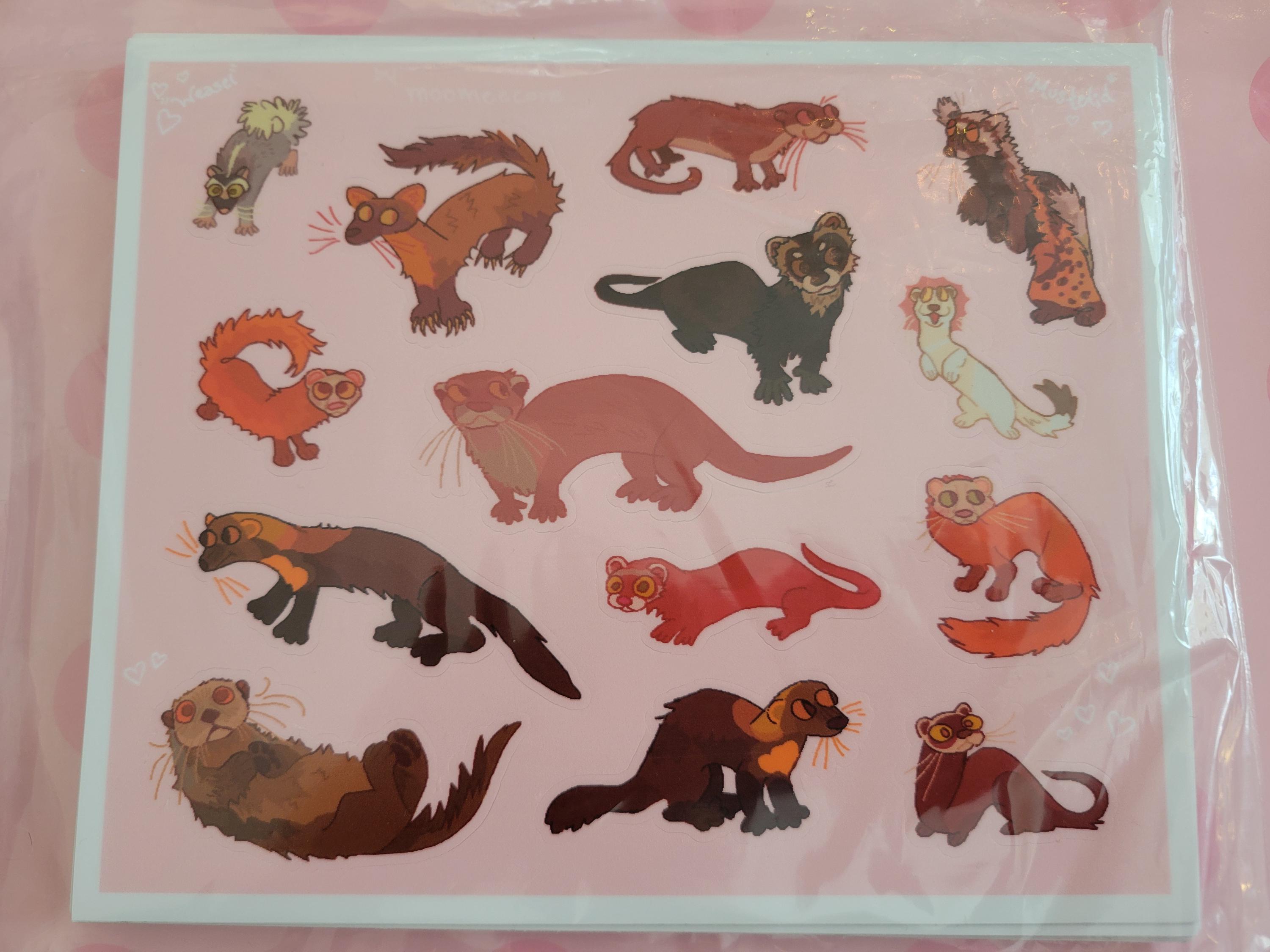 Weasel Sticker Page Set - Etsy