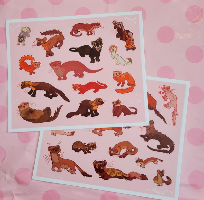 Weasel Sticker Page Set - Etsy