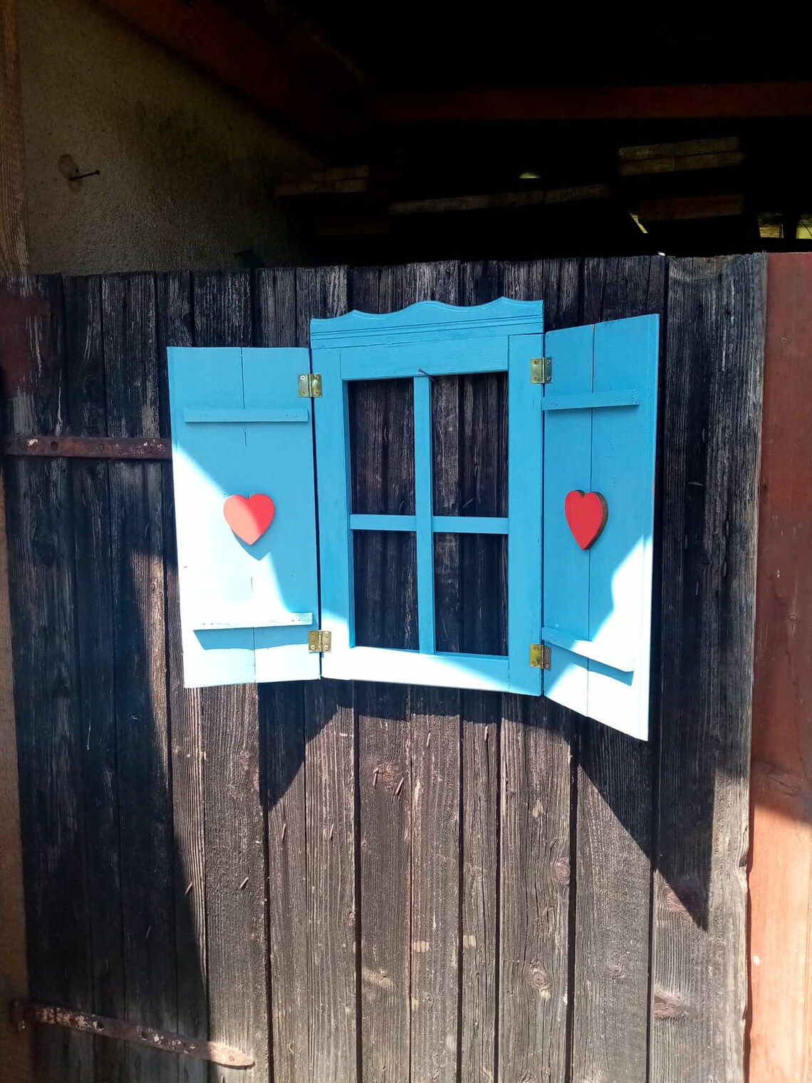 Decorative Wood Window Frame for Wall Decor Heart, Old Windows, Rustic ...