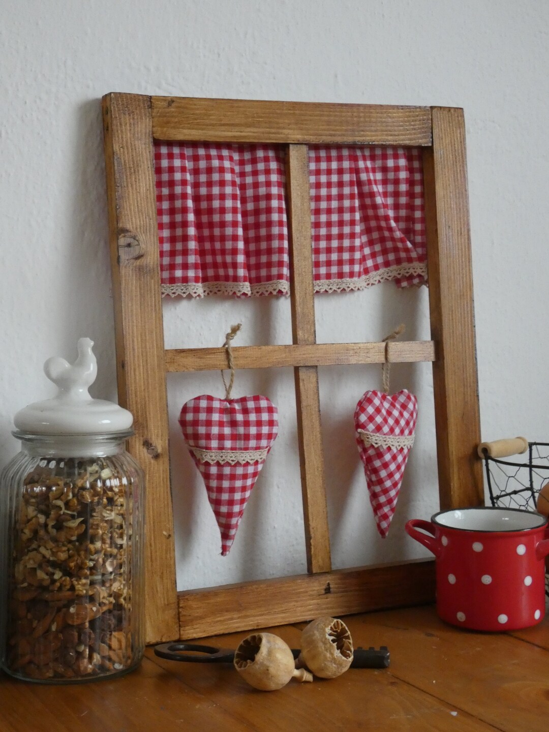 Country Window With Heart, Window Frame, Farmhouse Window Frame, Window ...