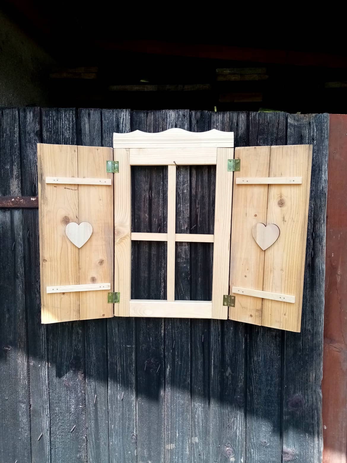 Decorative Wood Window Frame for Wall Decor Heart, Old Windows, Rustic ...