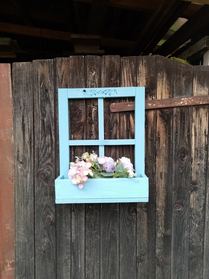 Decorative Wood Window Frame for Wall Decor Flower, Old Windows, Rustic ...