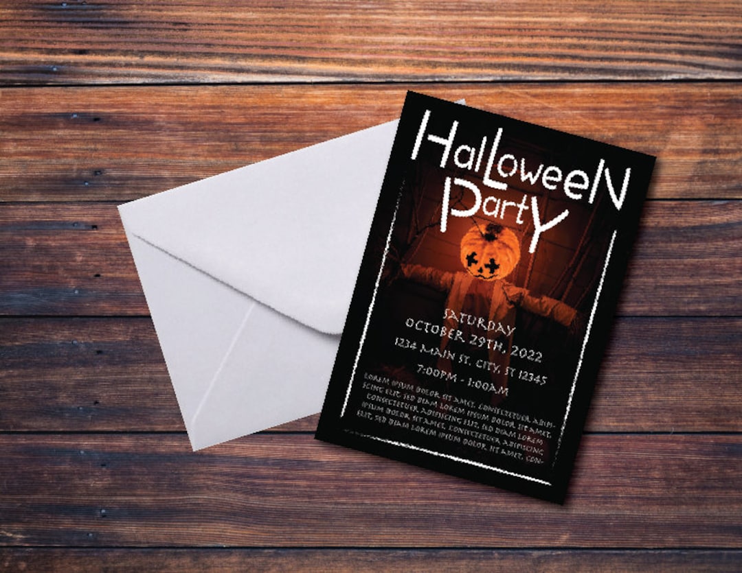 Scary Halloween Invitation/flyer | Halloween Invitation Template ...