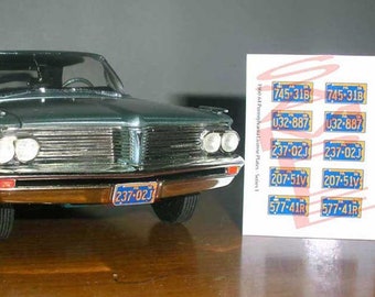 Scale Model Car Assorted USA License Plates State Tags 1960s 1960 1/18 ...