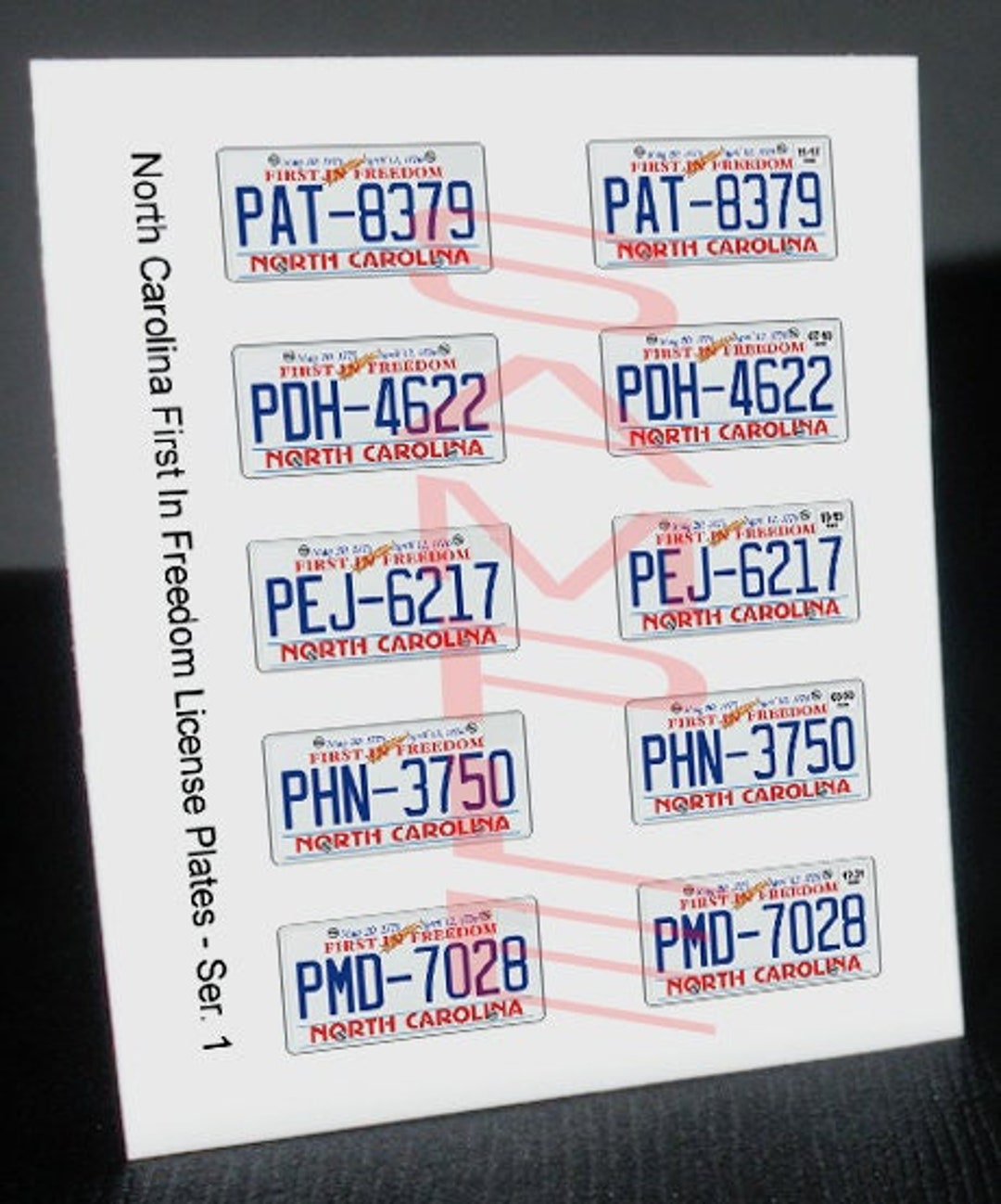 North Carolina First in Freedom MINIATURE License Plates for 1/25 MODEL ...