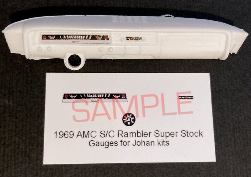 1969 AMC S/C Rambler Super Stock Gauge Faces for 1/25 Scale JOHAN Kits ...