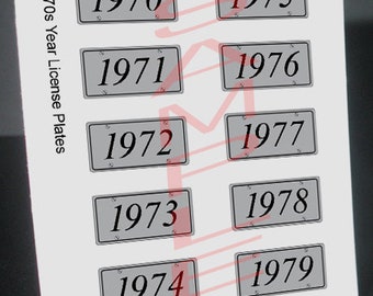 Scale Model Car Assorted USA License Plates State Tags 1970s 1970 1/18 ...