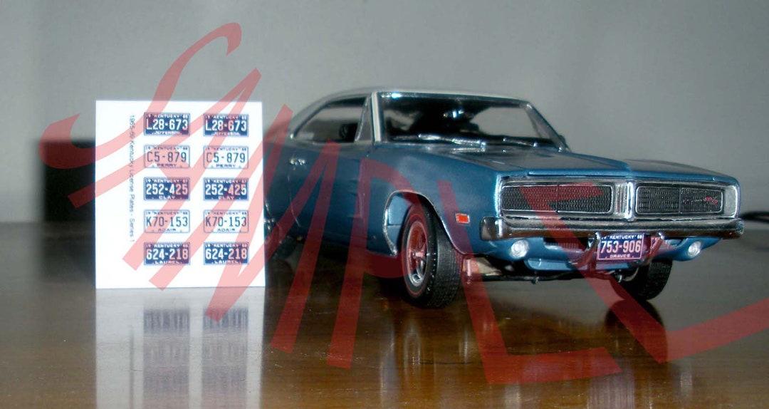 1965 - 1969 Kentucky Mini License Plates for Model Cars 1/25 Scale - Etsy