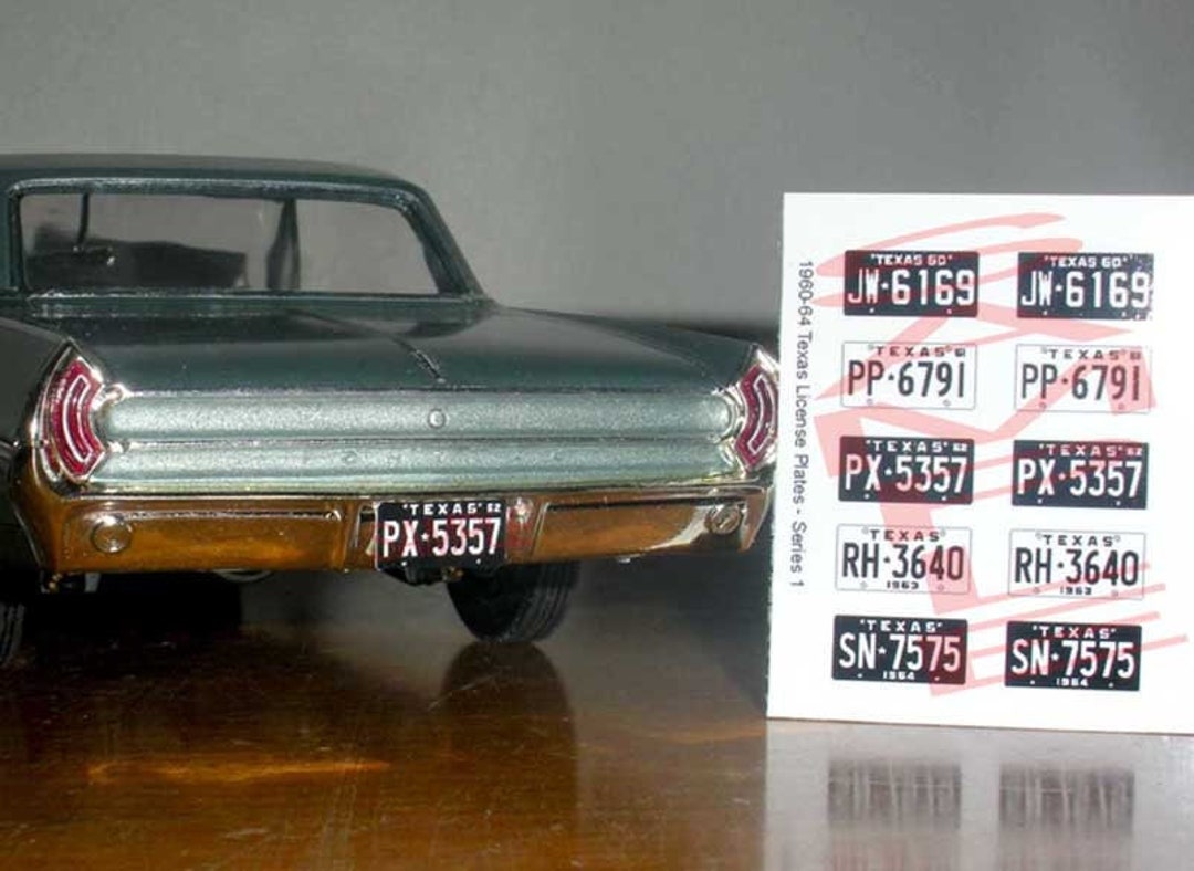 1960 - 1964 TEXAS Miniature License Plates for 1/25 Scale MODEL CARS - Etsy