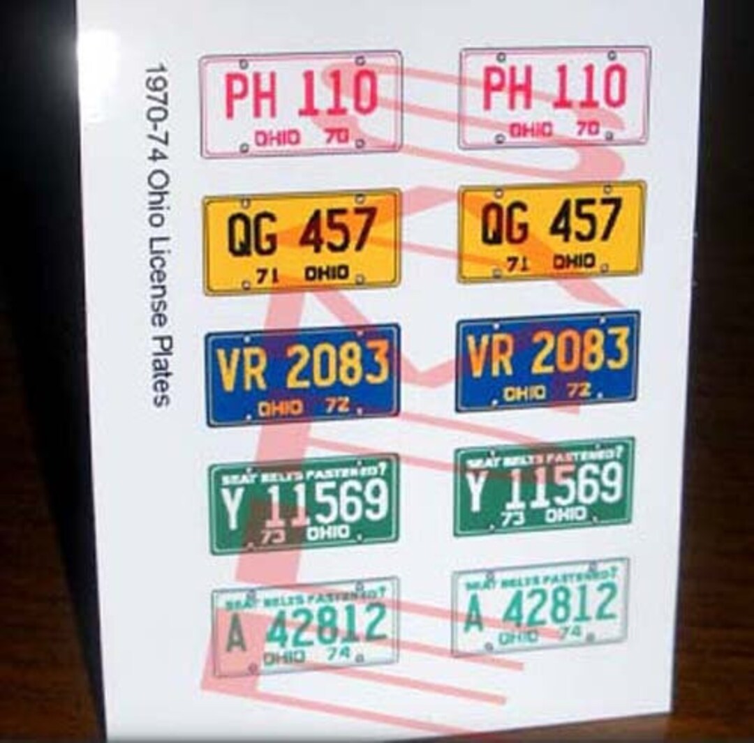 1970 - 1974 OHIO Miniature License Plates for 1/25 Scale MODEL CARS - Etsy