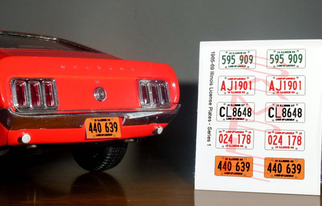 ILLINOIS 1965 - 1969 Mini License Plates for Model Cars 1/25 Scale - Etsy