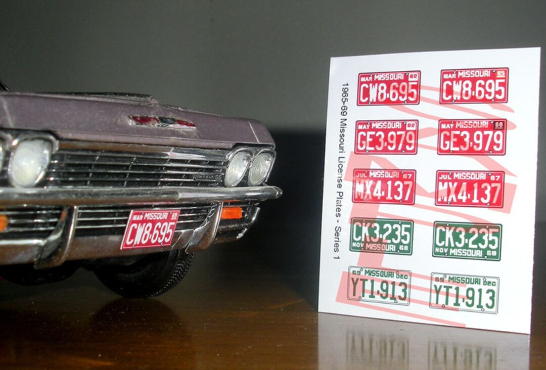 1965-1969 Missouri Mini License Plates for Model Cars 1/25 Scale - Etsy