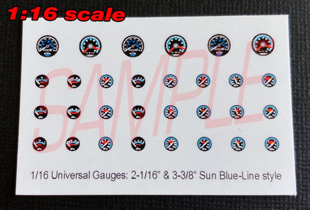 1/16 Universal Sun Blue Line GAUGE FACES for 1/16 Scale MODEL Kits - Etsy