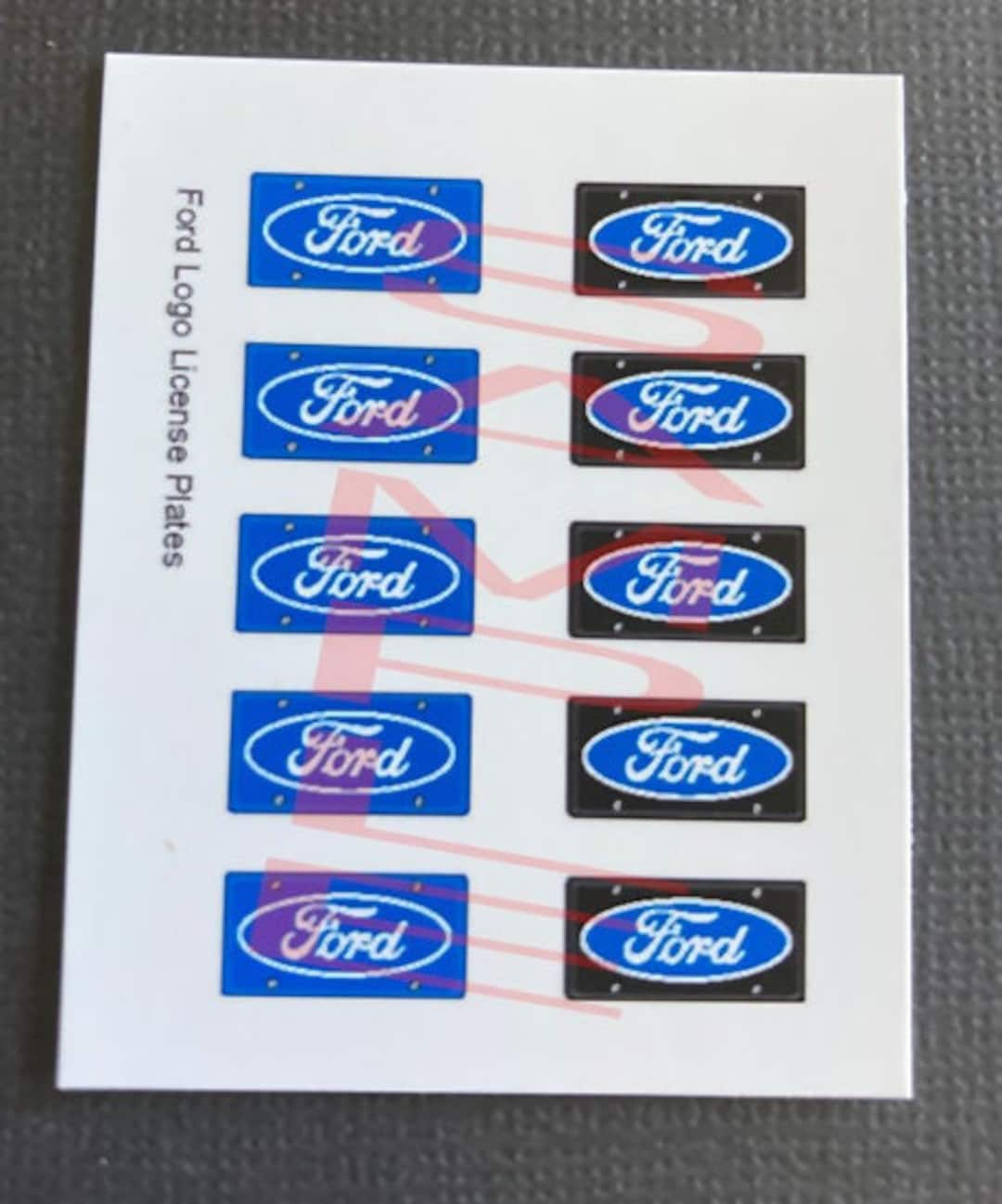 FORD Blue Oval Logo Miniature License Plates for 1/25 Scale MODEL CARS ...
