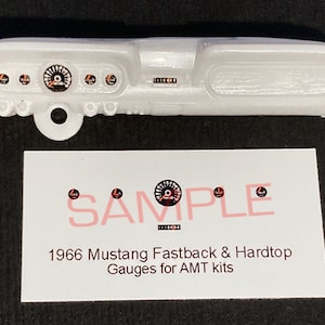 1966 Ford Mustang Hardtop & Fastback GT Gauge Faces for 1/25 Scale AMT ...