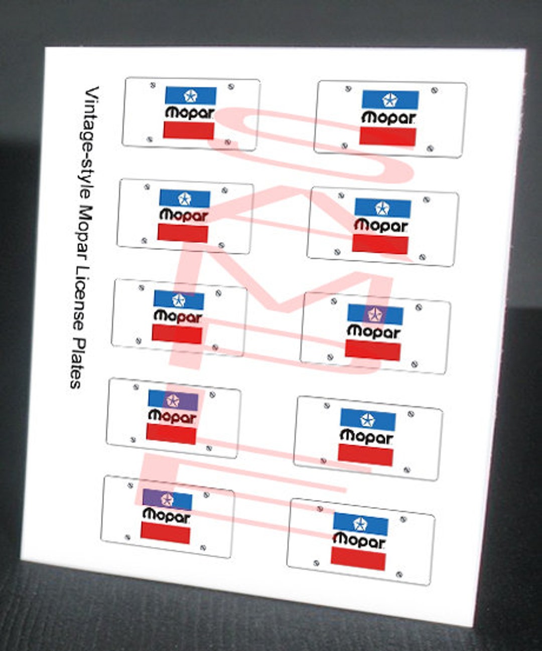 Vintage Style MOPAR Miniature License Plates for 1/25 Scale MODEL CARS ...