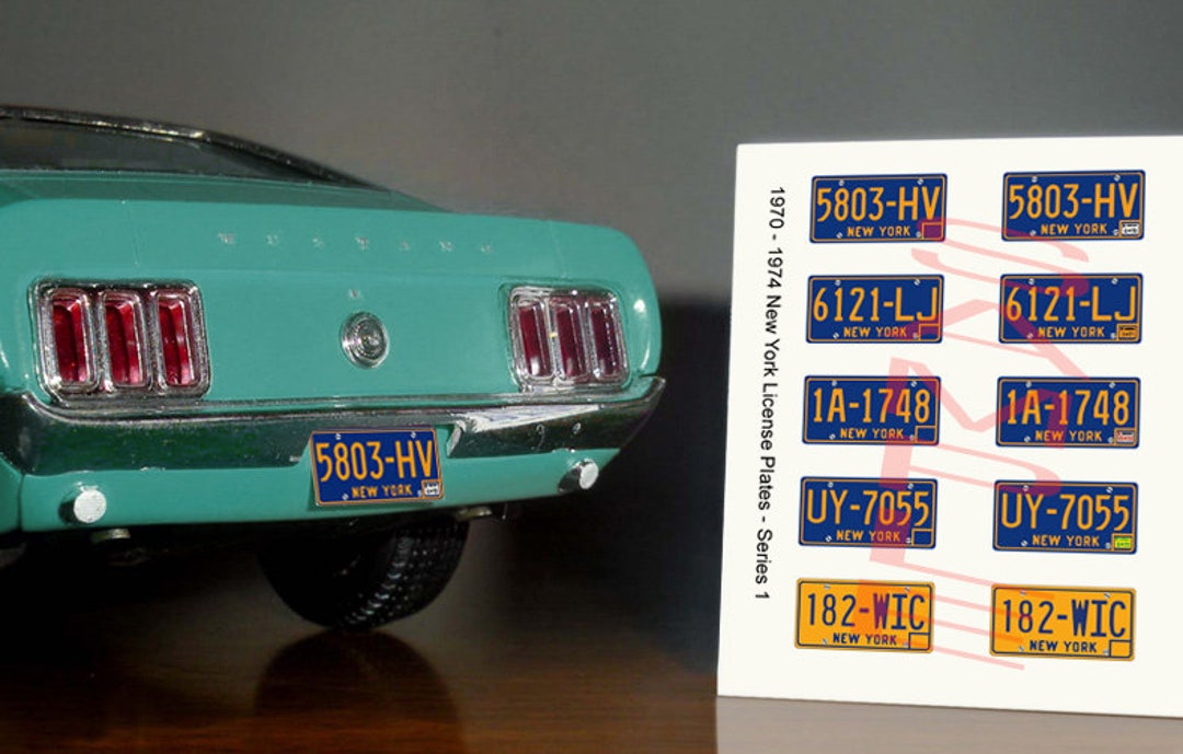 1970 - 1974 New York Miniature License Plates for 1/25 Scale Model Cars ...
