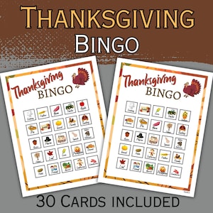 Thanksgiving Bingo Fall Bingo Printable Thanksgiving Games for Adults ...