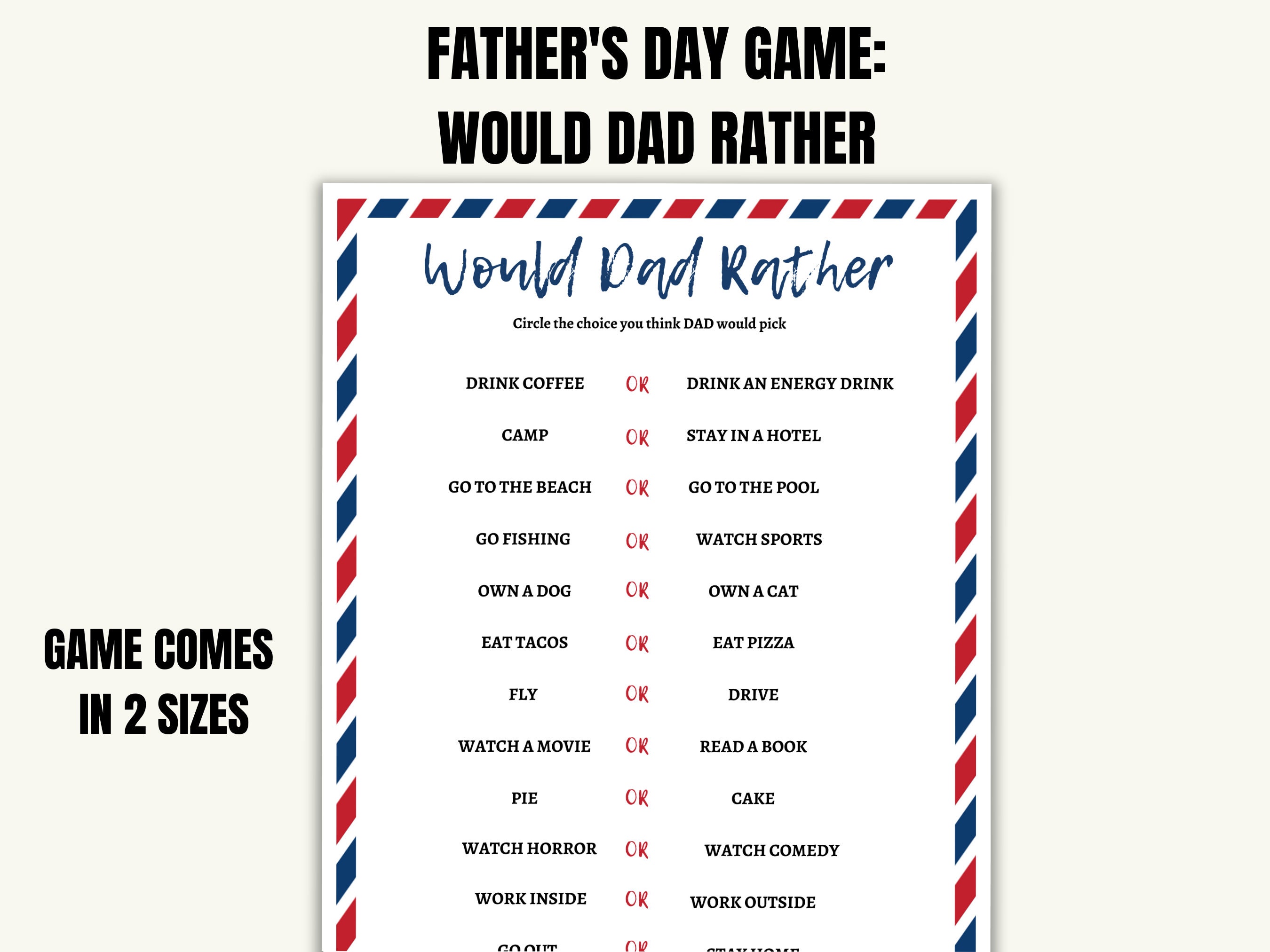Father's Day Game Bundle| Would Dad Rather| All About Dad Game ...