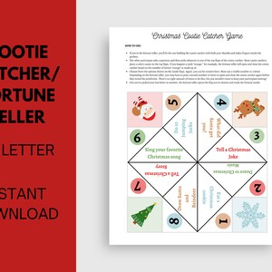 Printable Christmas Cootie Catcher Fortune Teller Activity - Etsy