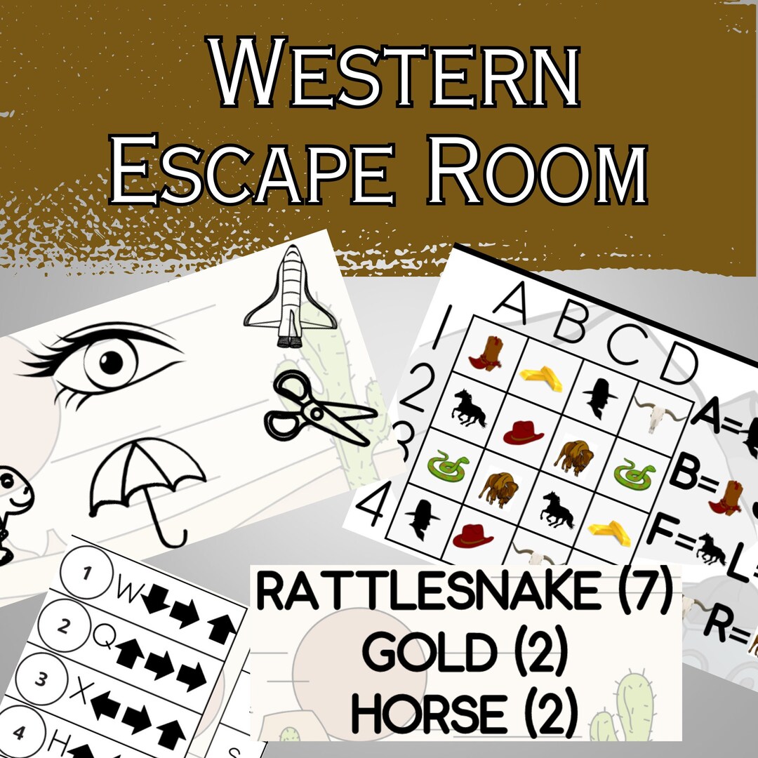 Western Escape Room| Escape Room for Kids| 9 Puzzle Escape Room Kit ...