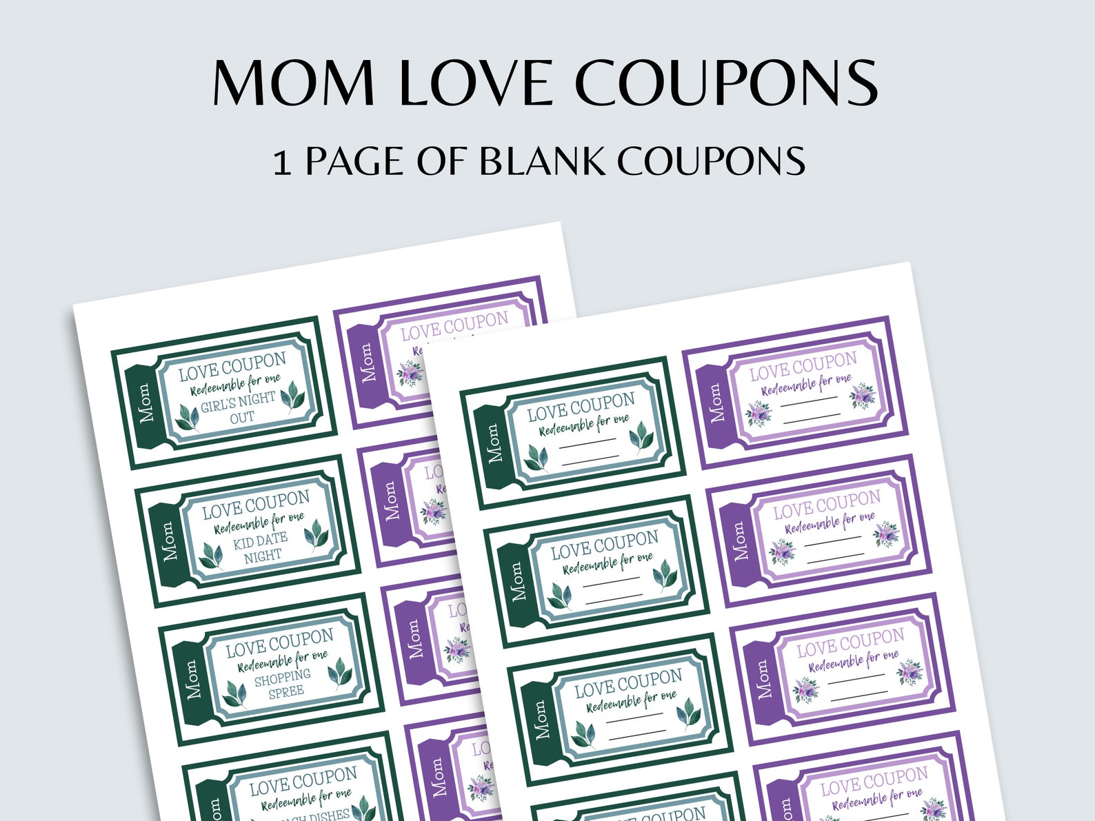 Love Coupons for Moms| Printable Mom Love Coupons| Love Coupons for Her ...