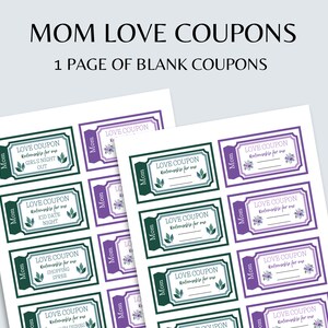 Love Coupons for Moms| Printable Mom Love Coupons| Love Coupons for Her ...