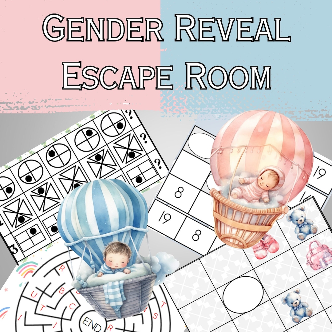 Gender Reveal Escape Room| Printable Escape Room for Kids| Gender ...