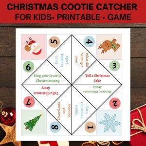Printable Christmas Cootie Catcher Fortune Teller Activity - Etsy