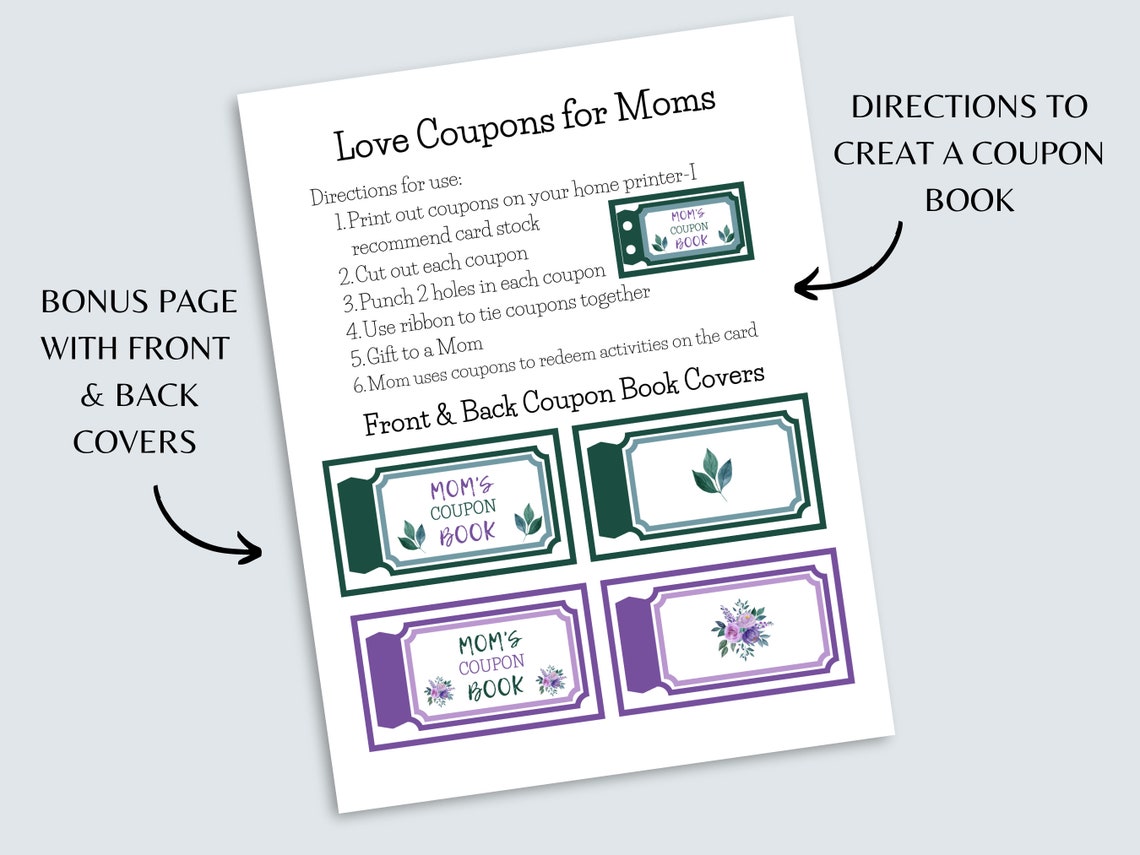 Love Coupons for Moms Printable Mom Love Coupons Love Coupons for Her ...