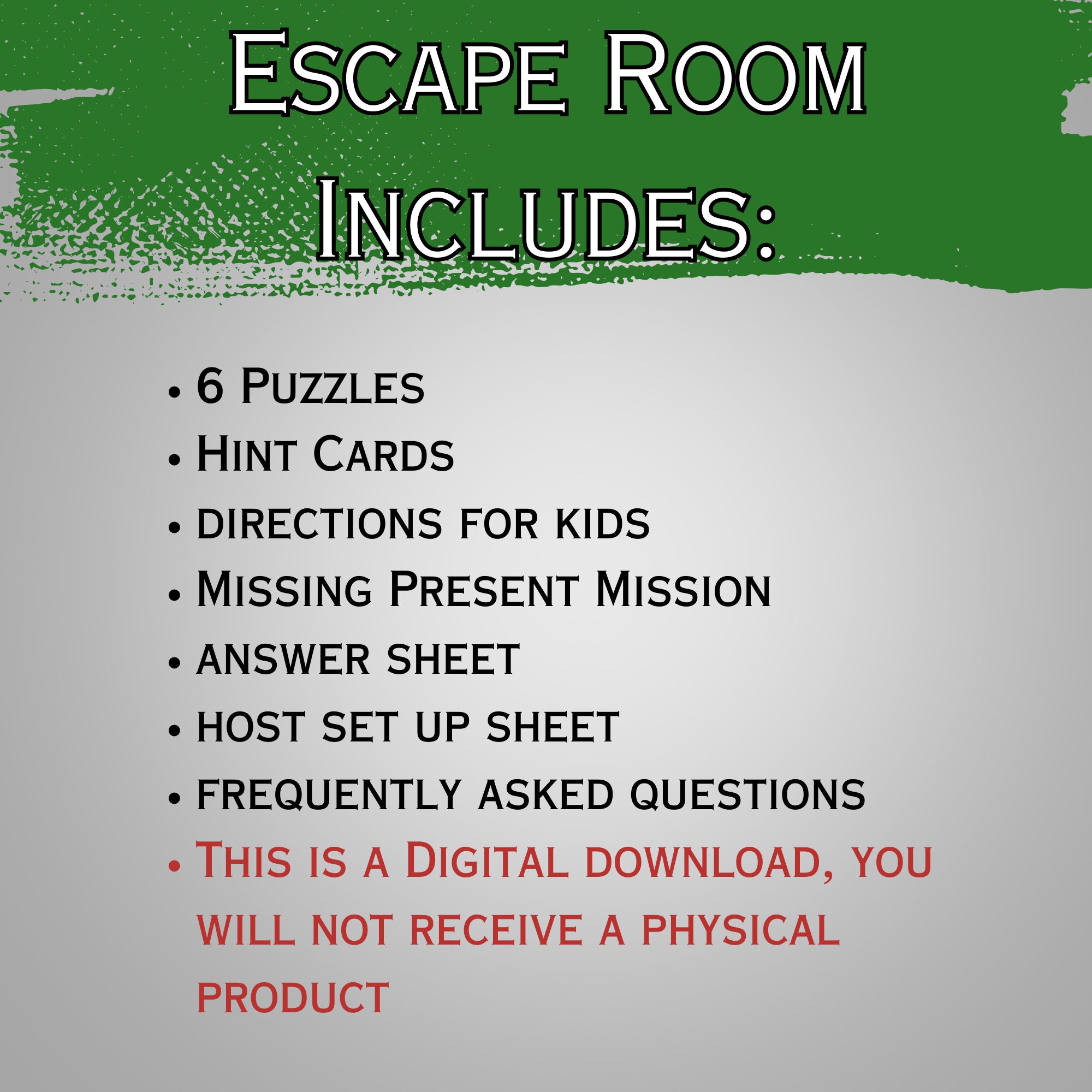 Christmas Escape Room Kids| Christmas Escape Room Kit| Printable Escape ...