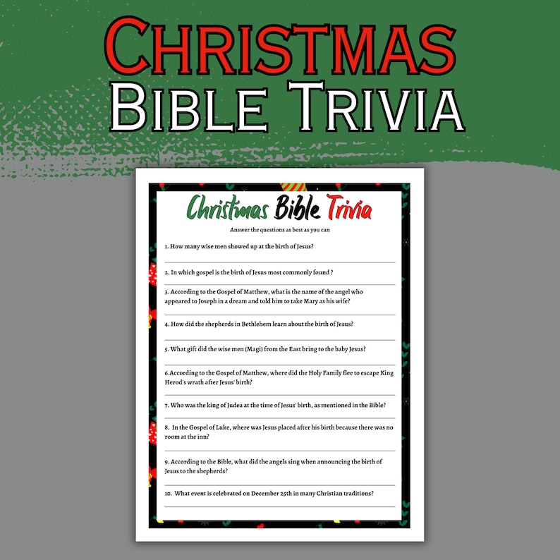 Christmas Trivia| Christmas Trivia Bible| Christmas Bible Trivia ...