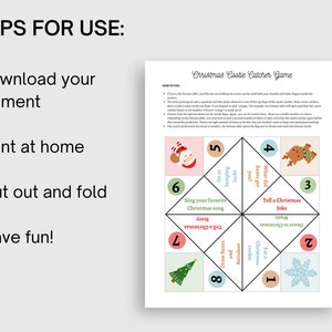 Printable Christmas Cootie Catcher Fortune Teller Activity - Etsy