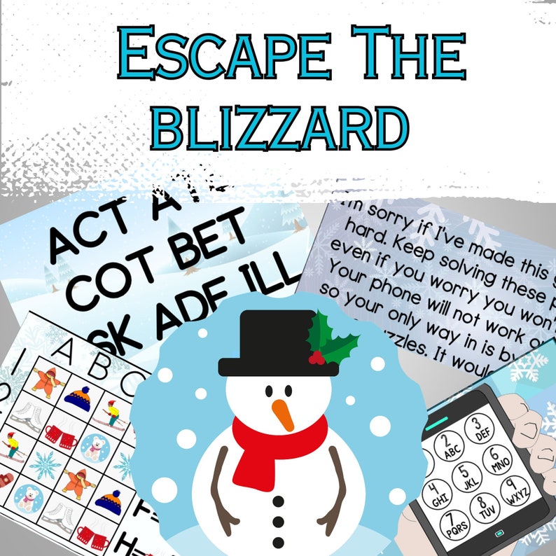 Escape the Blizzard Escape Room| Escape Room PDF| Escape Room Kit ...