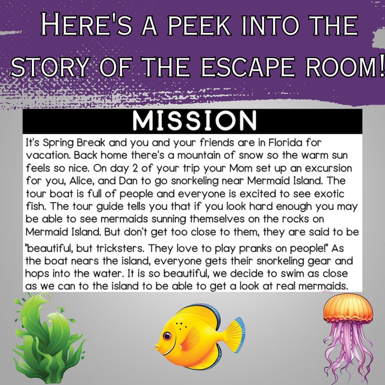 Escape From Mermaid Island| Escape Room for Kids| Escape Room Kit ...
