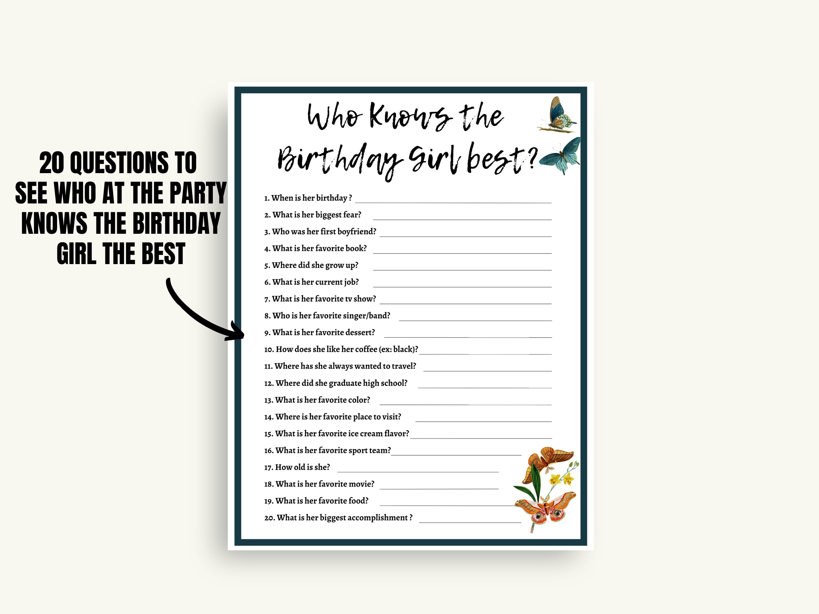 Who Knows the Birthday Girl Best Who Knows the Birthday Girl Best Game ...