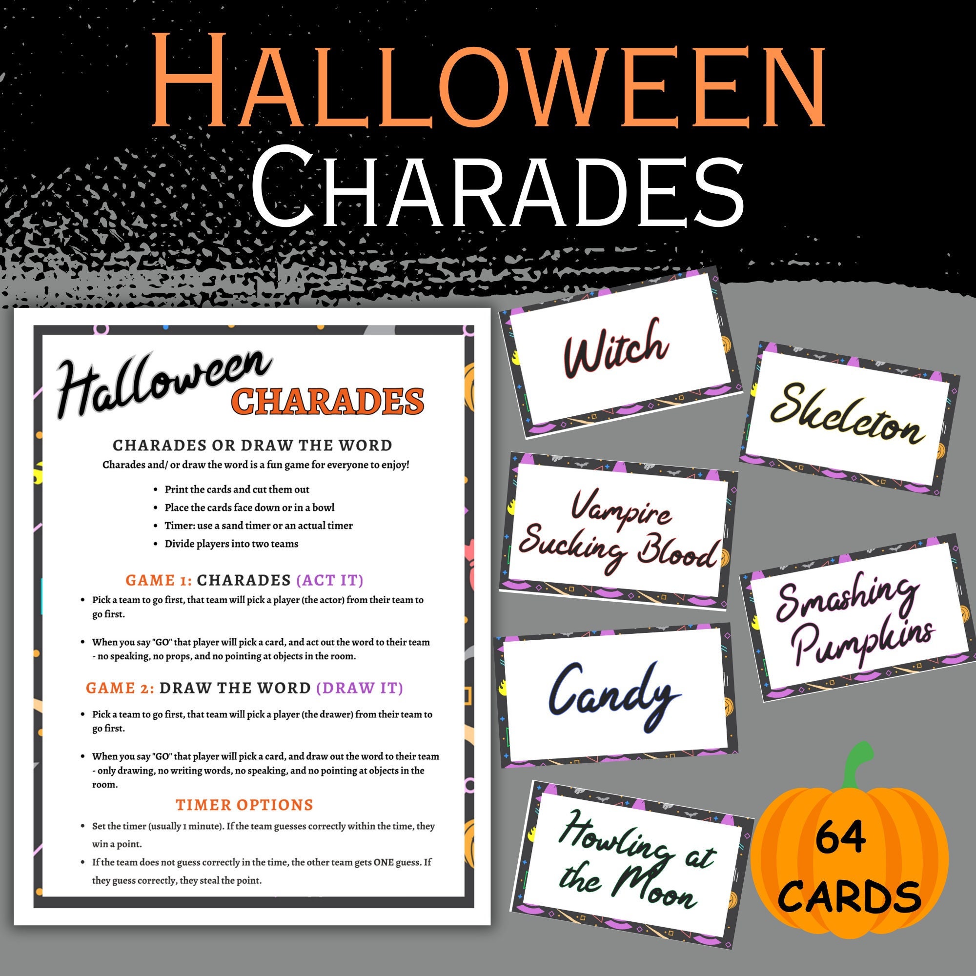 Halloween Charades| Charades for Kids| Halloween Games for Teens ...