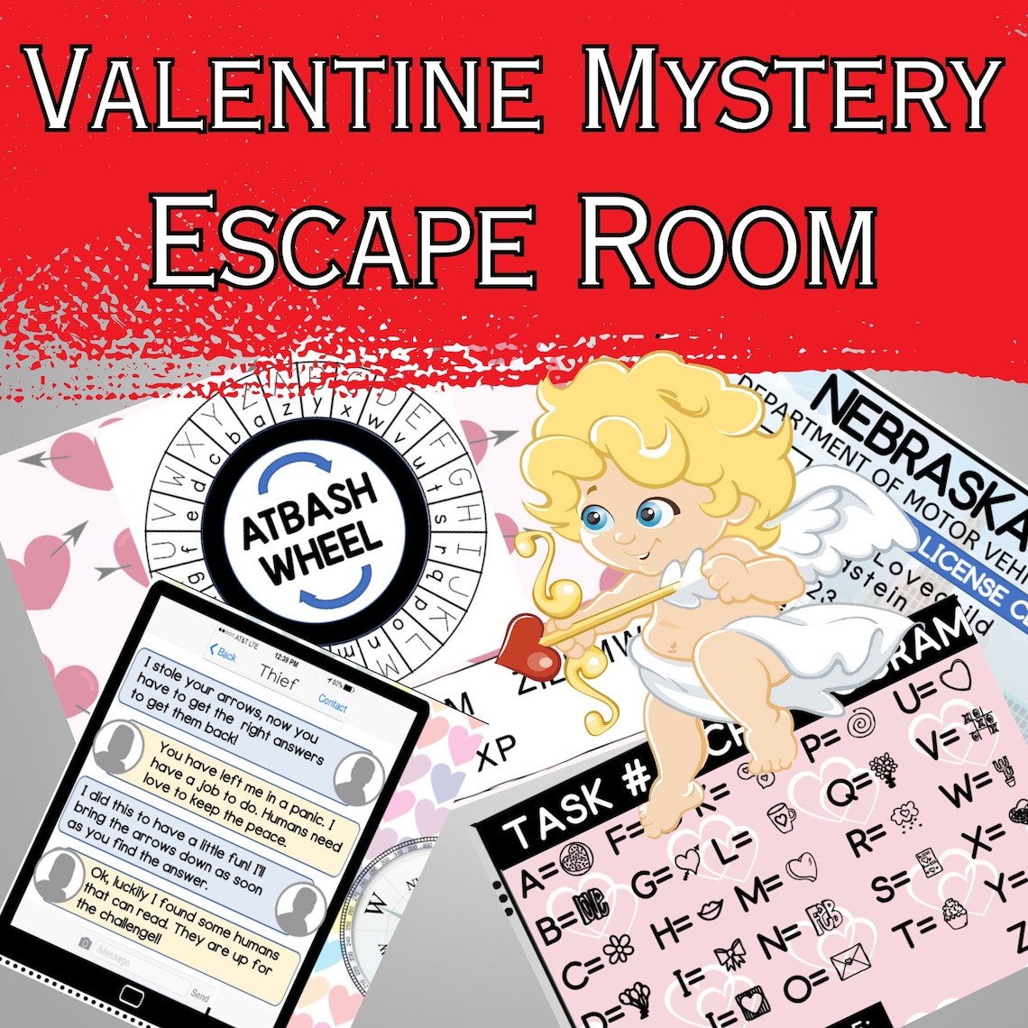 Valentine Mystery Escape Room for 6-8-year-olds | Valentine Escape Room ...