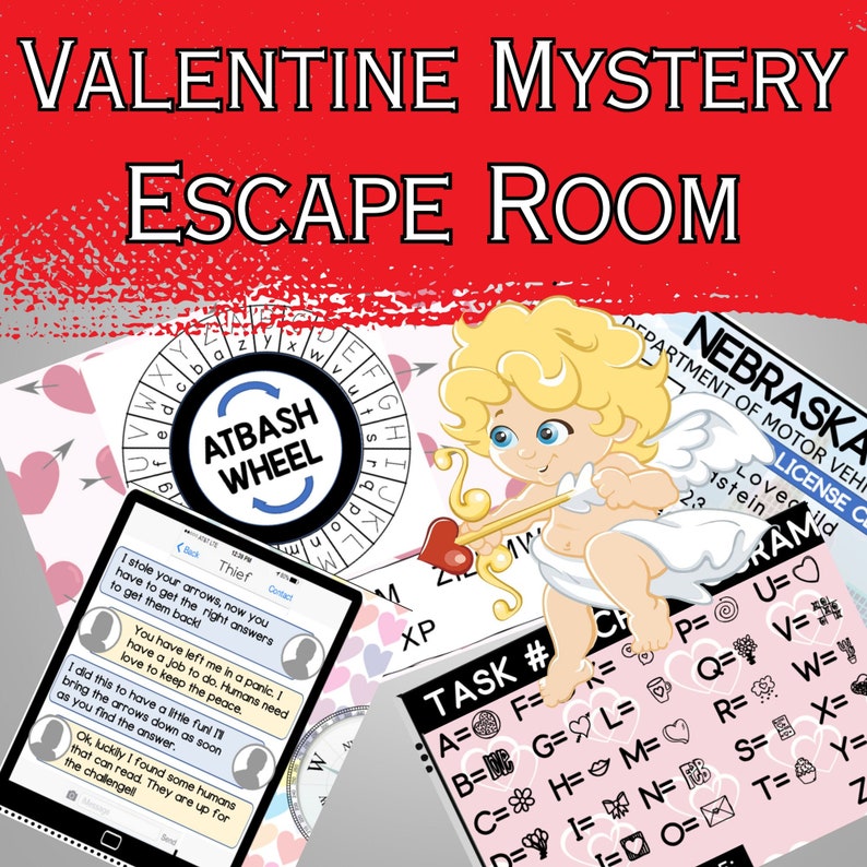 Valentine Mystery Escape Room for 6-8-year-olds | Valentine Escape Room ...