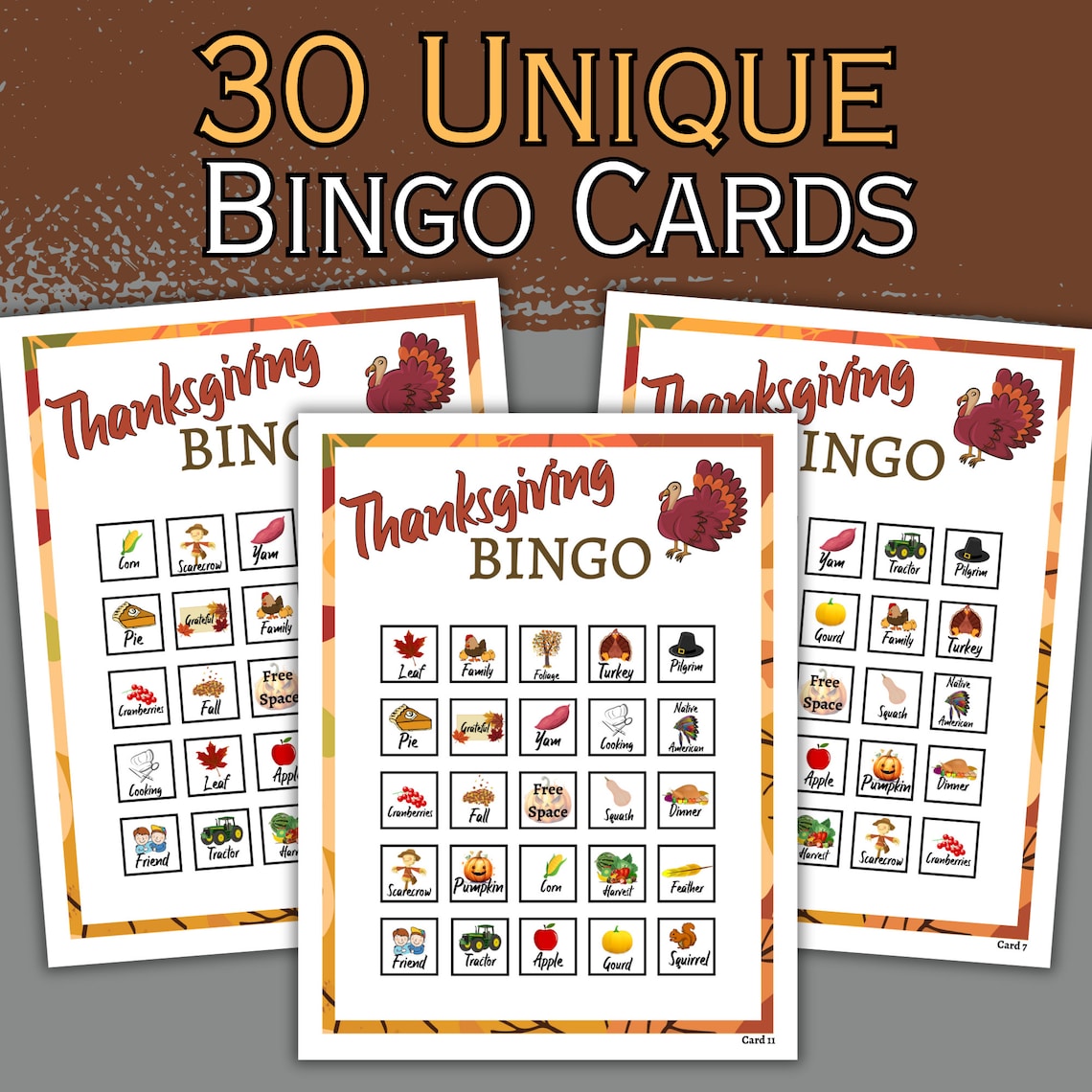 Thanksgiving Bingo Fall Bingo Printable Thanksgiving Games for Adults ...
