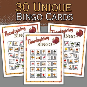 Thanksgiving Bingo Fall Bingo Printable Thanksgiving Games for Adults ...
