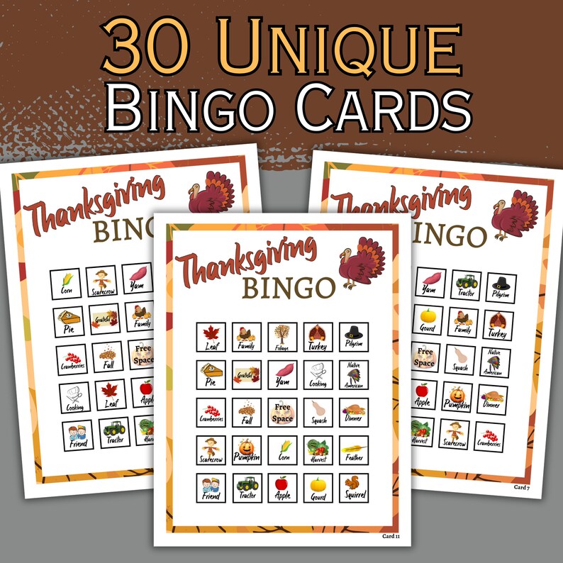 Thanksgiving Bingo Fall Bingo Printable Thanksgiving Games for Adults ...