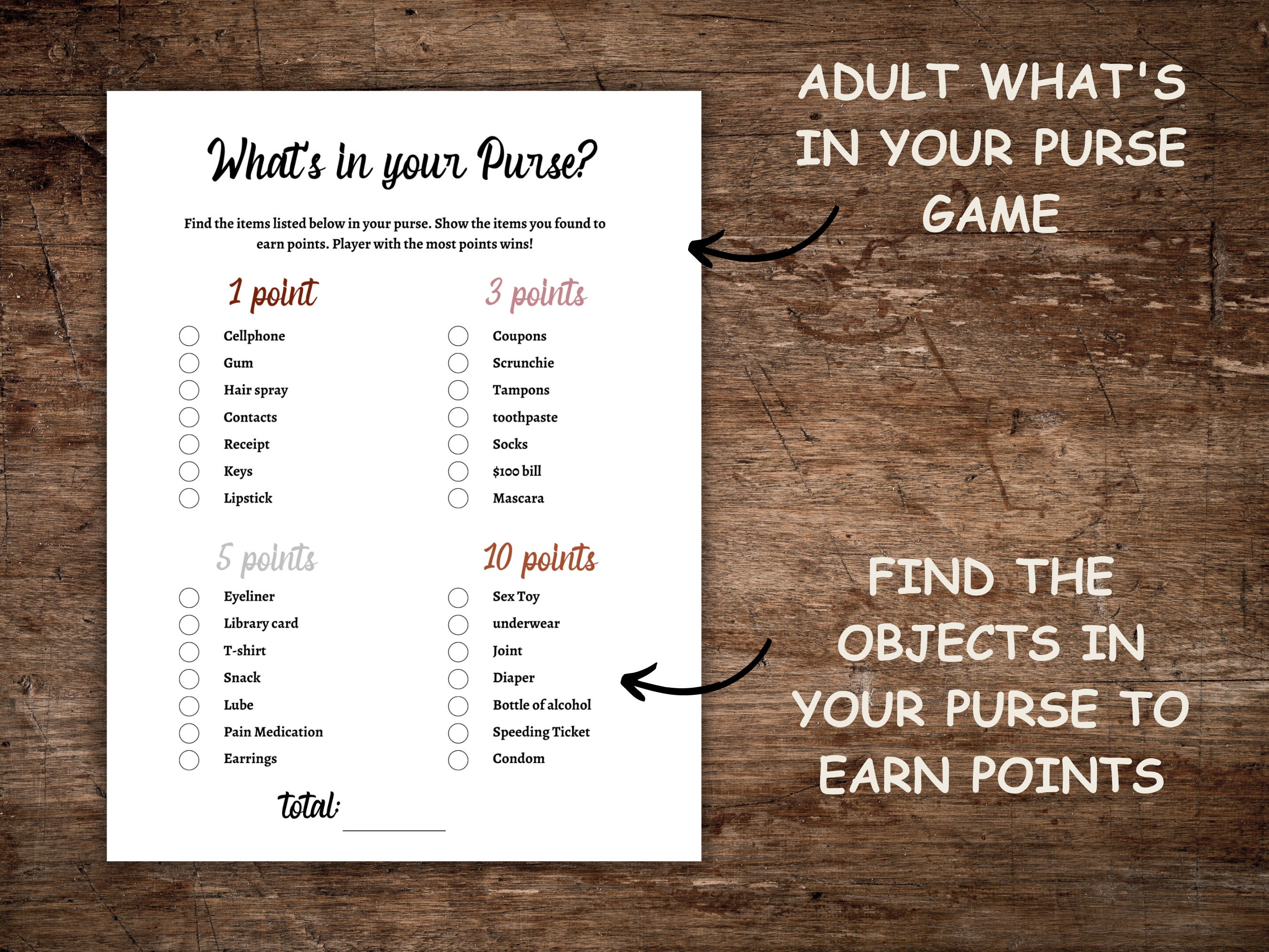 What's in Your Purse Bridal Shower Game What's in Your Purse Baby ...