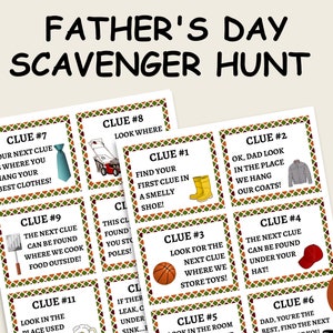Father's Day Scavenger Hunt Father's Day Treasure Hunt Father's Day ...