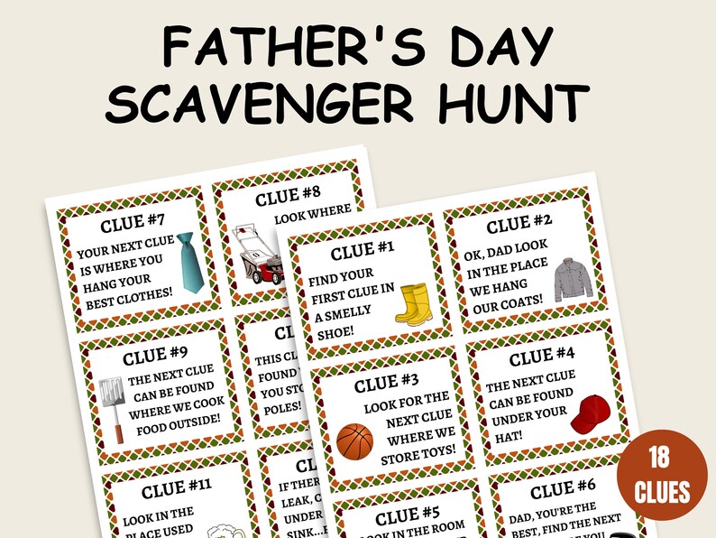 Father's Day Scavenger Hunt Father's Day Treasure - Etsy
